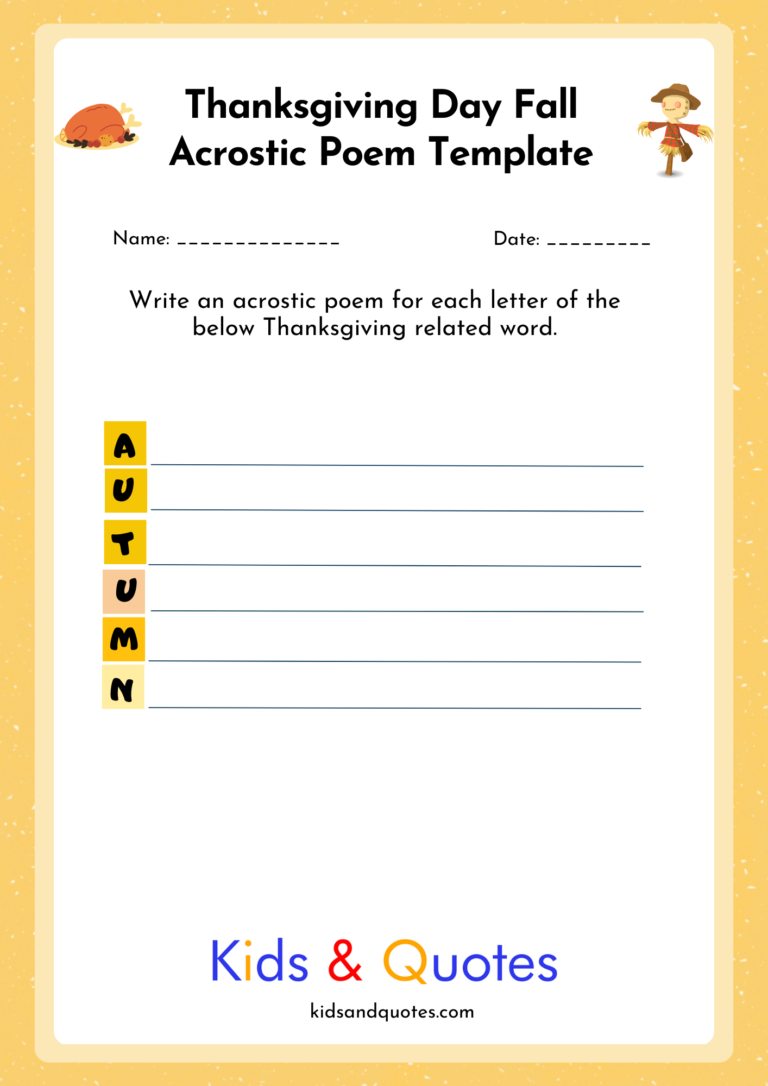 11 Thanksgiving acrostic poem templates (free printables included ...