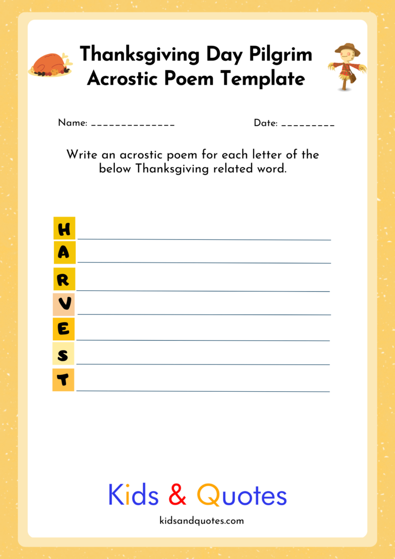 11 Thanksgiving acrostic poem templates (free printables included ...