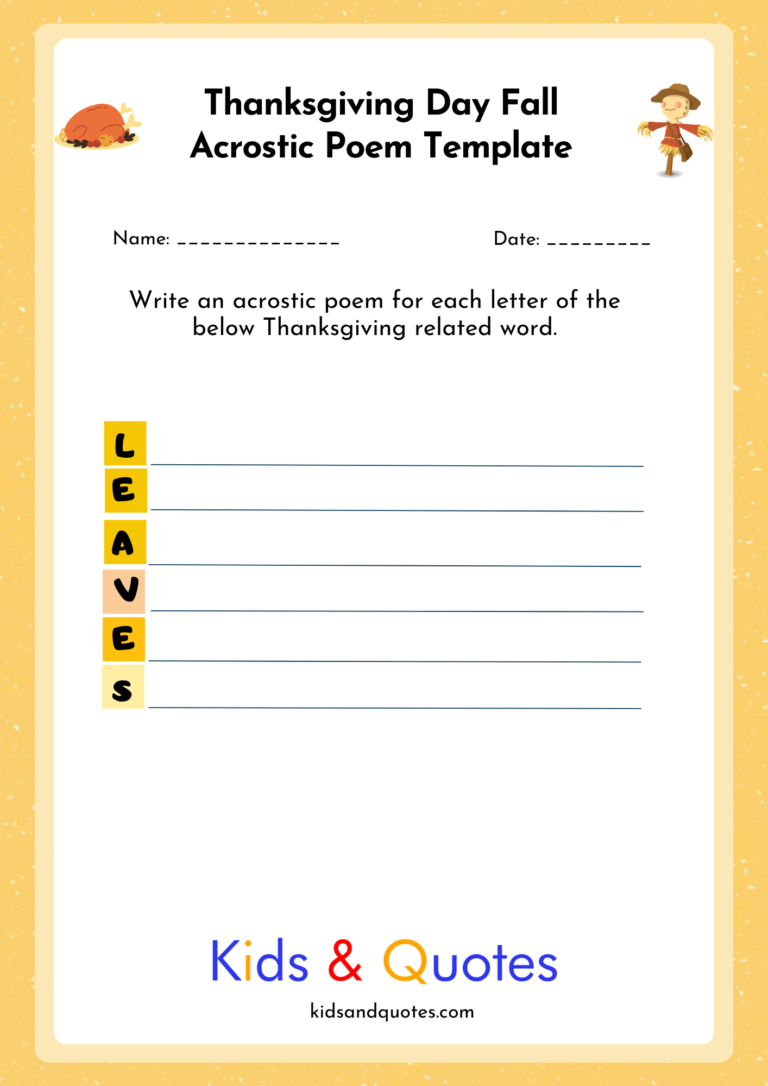 11 Thanksgiving acrostic poem templates (free printables included ...