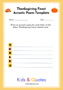 11 Thanksgiving acrostic poem templates (free printables included ...