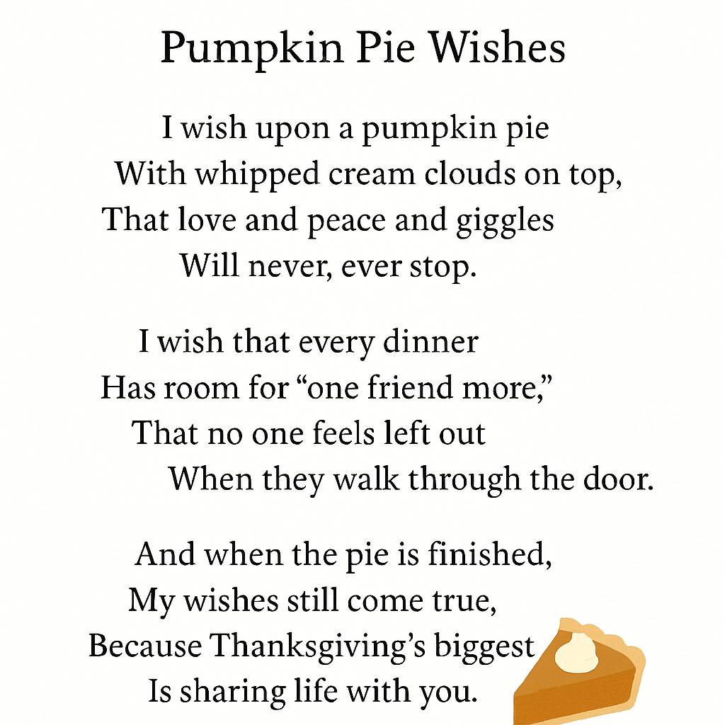 9 Free Printable Thanksgiving Poems for Kids - Sweet, Simple ...