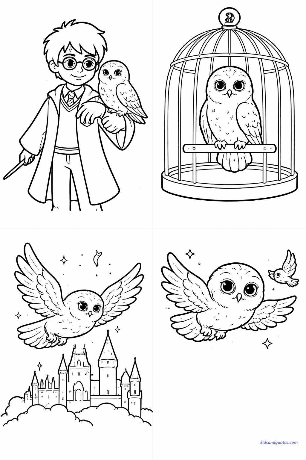 18 Harry Potter Coloring Pages Featuring Hedwig That Somehow Hold Kids ...